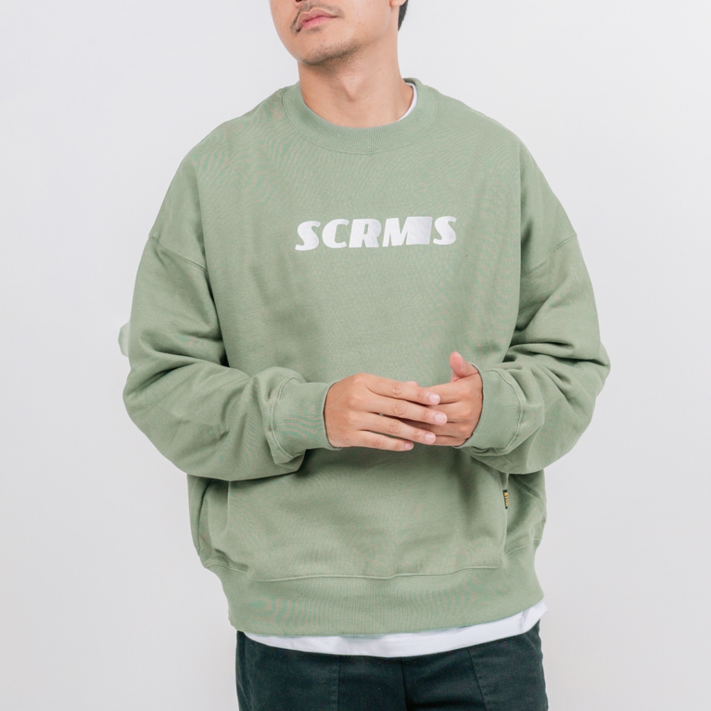 Jual Screamous GAMESOME Sweater Pria Crewneck OVERSIZED LOGOTYPE OLIVE ...