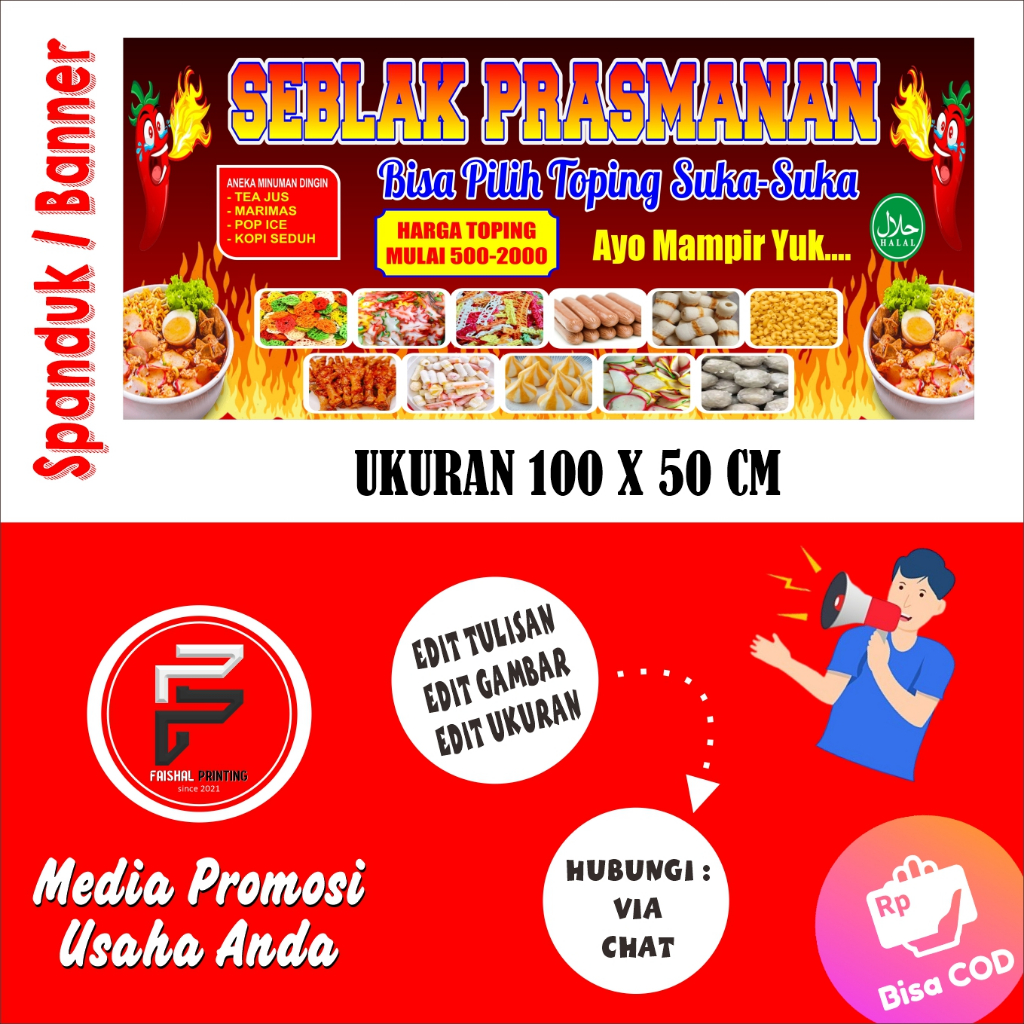 Jual Spanduk Banner Seblak Prasmanan / Banner Seblak Prasmanan / Banner ...