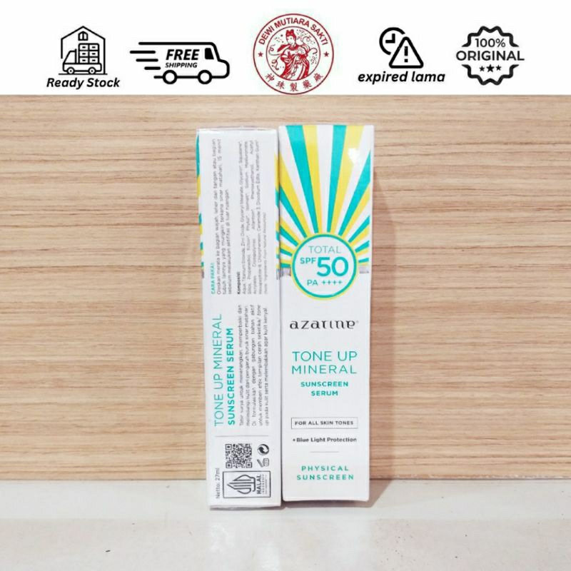 Jual AZARINE TONE UP Mineral Sunscreen serum SPF 50 27ml | Shopee Indonesia