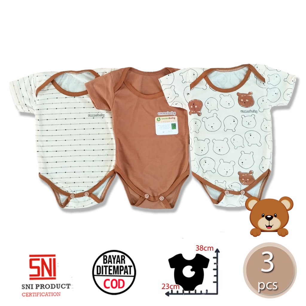 Jual ummababyshop 3pcs Jumper Bayi Segitiga Baju Bayi Newborn Baju Bayi ...