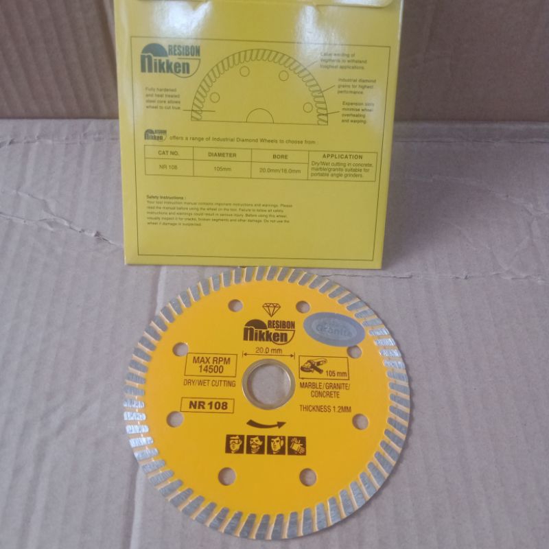 Jual MATA POTONG KERAMIK GRANIT NIKKEN RESIBON 4" | DIAMOND WHEEL DRY ...