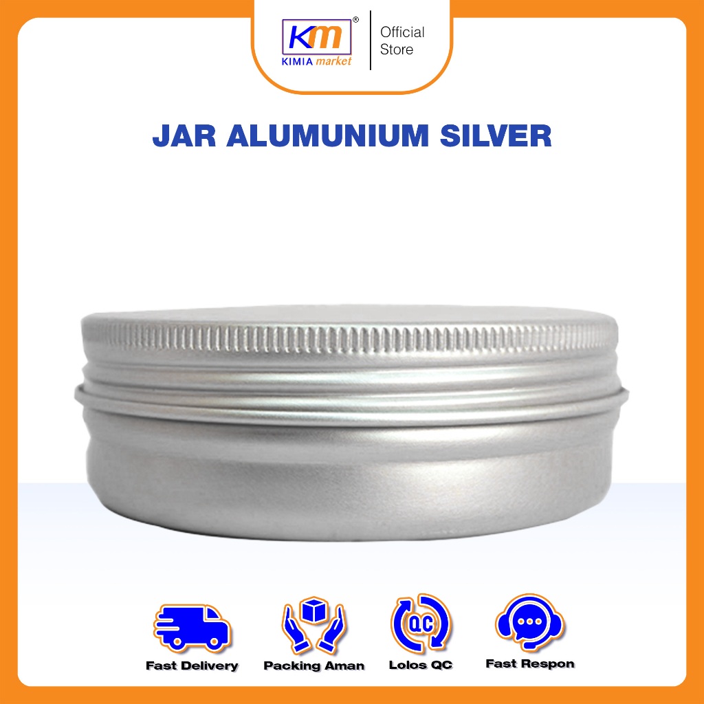 Jual Alumunium Jar Silver ukuran 100Grm AL 06 / Packaging Alum | Shopee ...