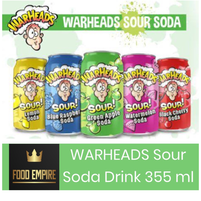 Jual WARHEADS Sour Soda Drink 355 ml | Minuman Ringan Kaleng Warhead ...