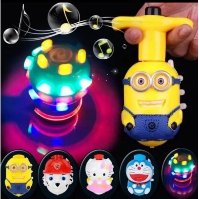 Jual Mainan Anak Gangsing Led Menyala Dan Music Gangsing Karakter ...