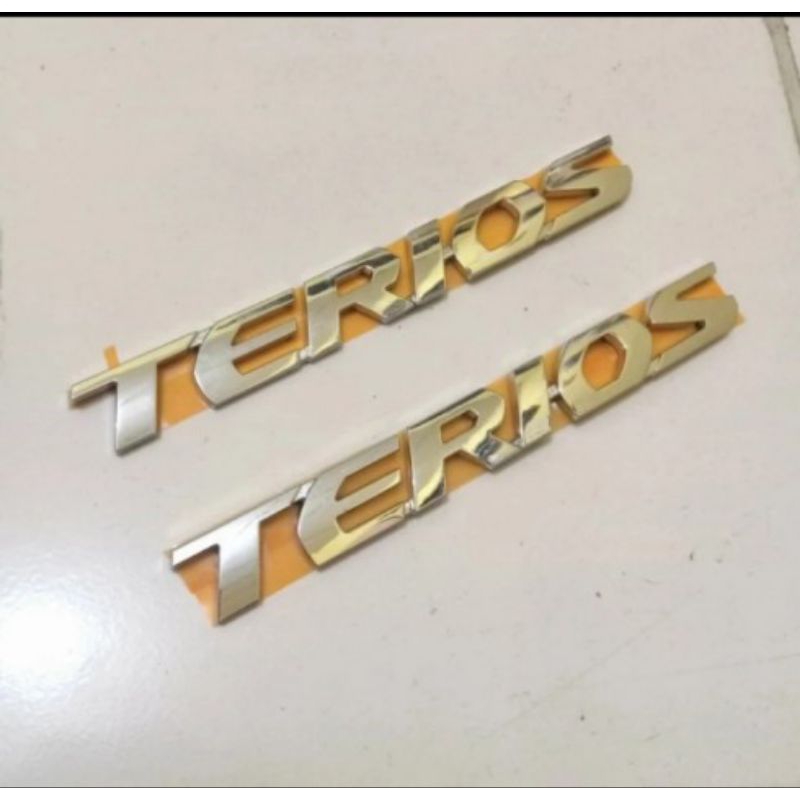 Jual emblem logo tulisan terios crhome asli | Shopee Indonesia