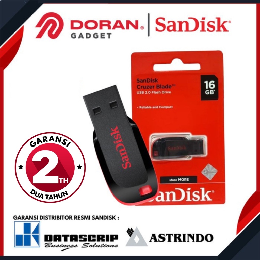 Jual Flashdisk 8/16/32/64/128GB | FlashDrive Sandisk Cluzer Blade CZ50 ...