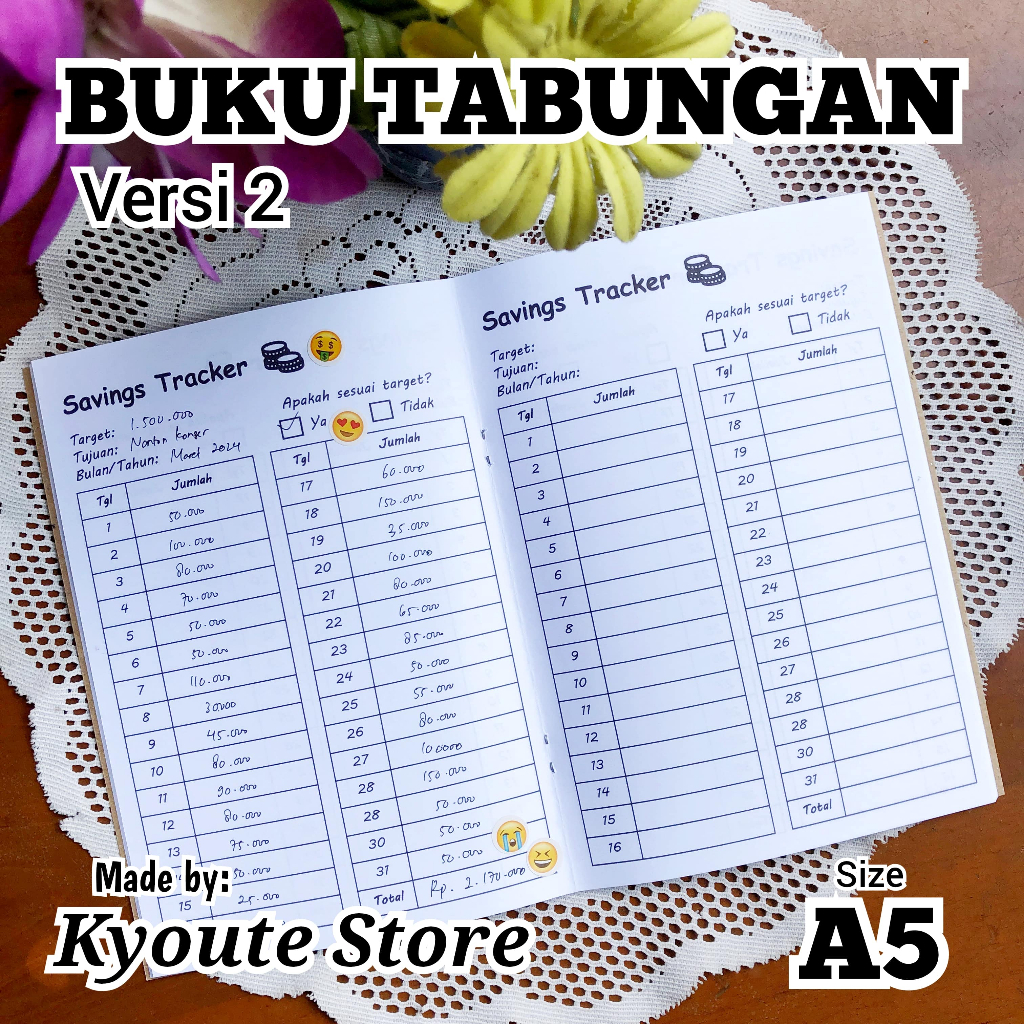 Jual Buku Saving Tracker Motivation Book Versi 2 Kyoute Catatan ...
