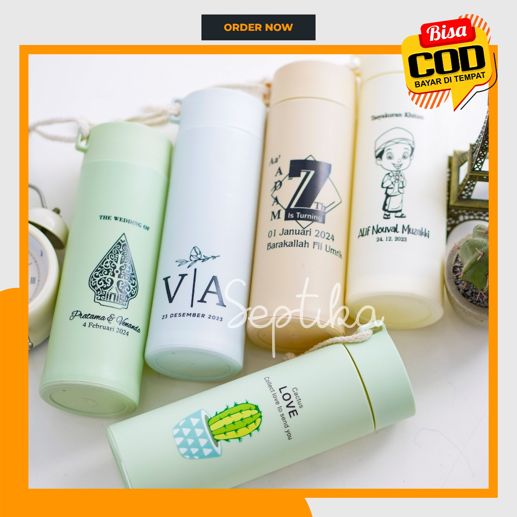 Jual Souvenir Botol Kaca Tumbler Doff Sablon Dove 420 Ml Tali Silver ...