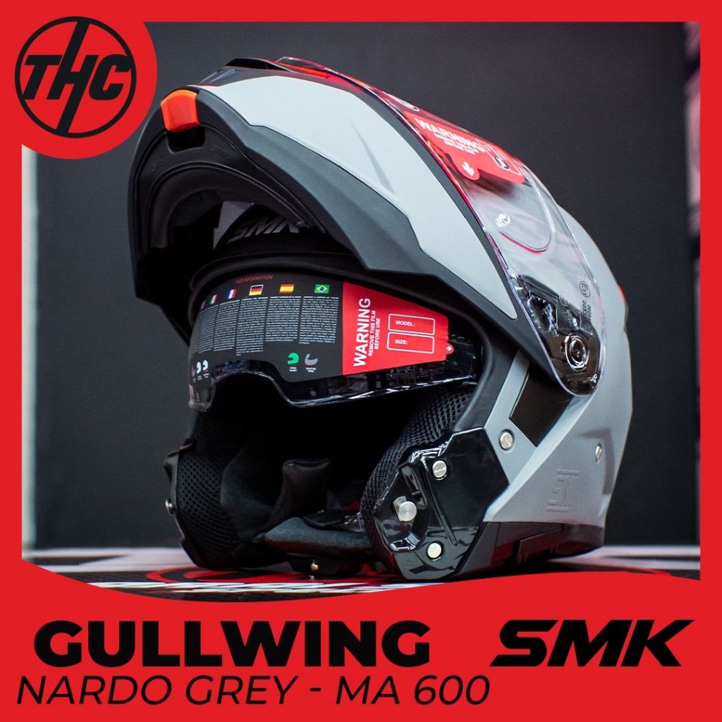 Jual HELM SMK GULLWING NARDO GREY FLIP UP HELMET SMK | Shopee Indonesia