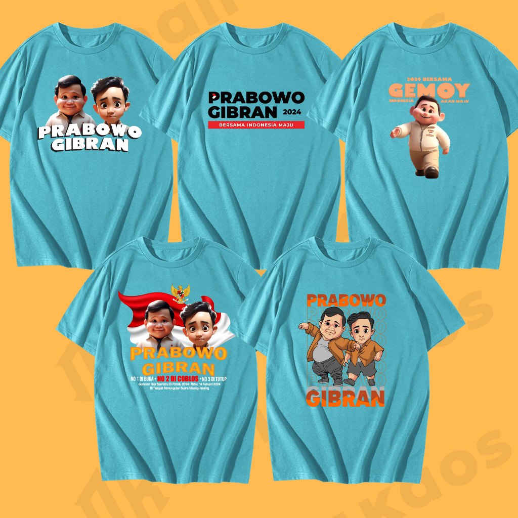 Jual KAOS PRABOWO GIBRAN GEMOY BANYAK MOTIF SABLON KAOS KAMPANYE CAPRES RI 2024 | Shopee Indonesia