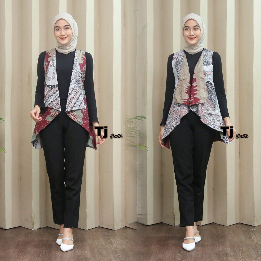 Jual Outer Batik Wanita Modern Motif Bolak Balik Blazer Batik Kekinian ...