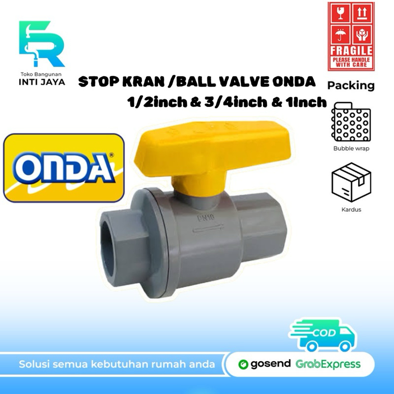 Jual Stop Kran ONDA / Ball Valve Pvc 1/2 - 3/4 inch - 1Inch | Shopee Indonesia