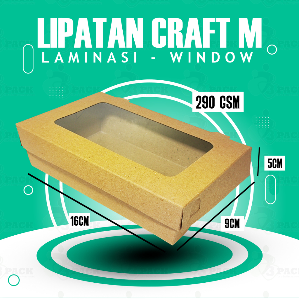 Jual paper lunch box craft lubang window laminasi food grade anti ...