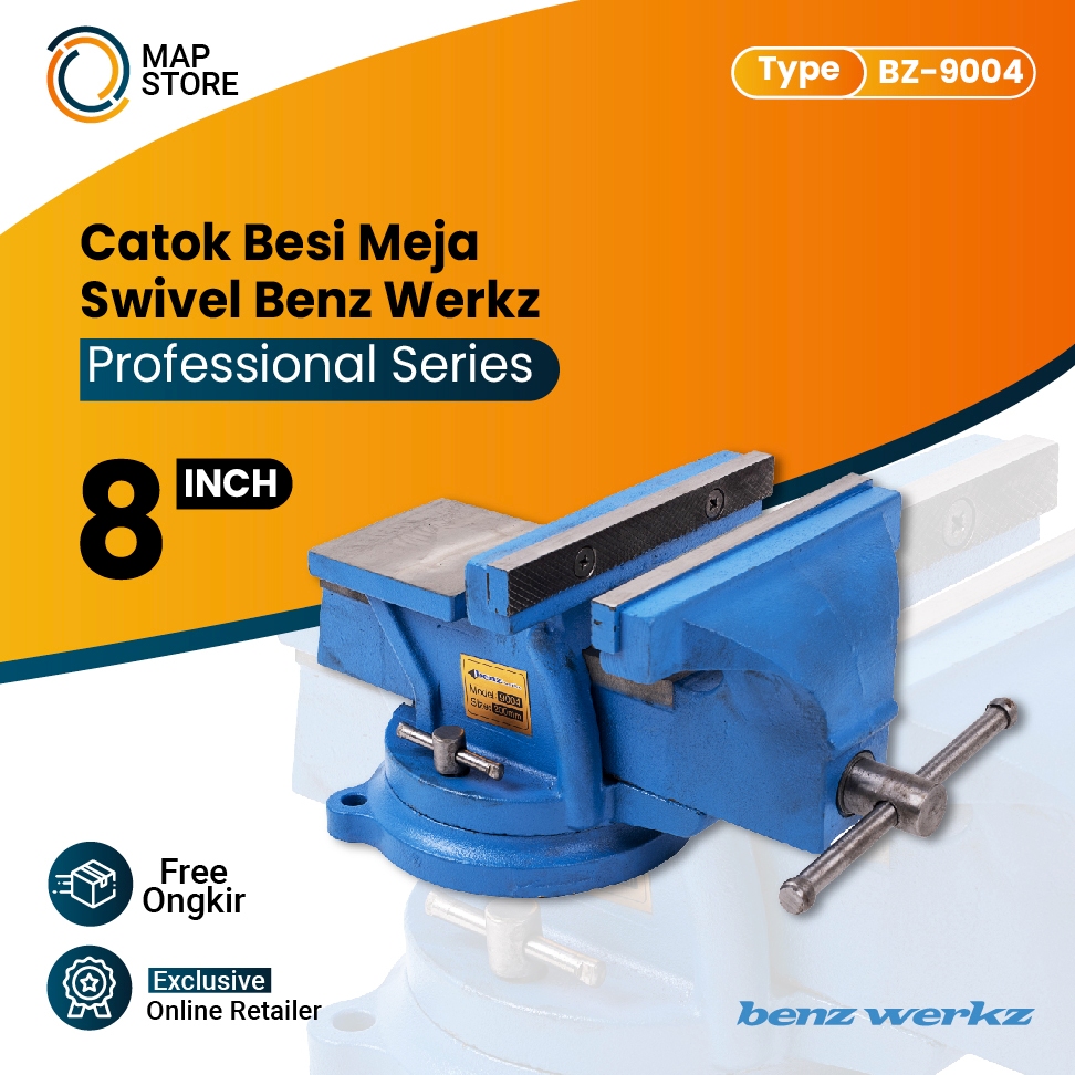 Jual Ragum / Catok Besi 8" swivel meja / Vice table Benz Werkz 8inch ...
