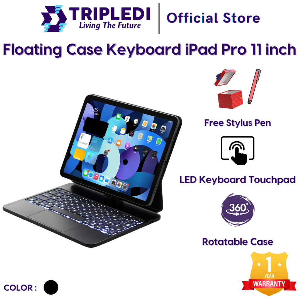 Jual TRIPLEDI Floating Magic Keyboard Case for iPad Pro 1 2 3 4 11 inch ...
