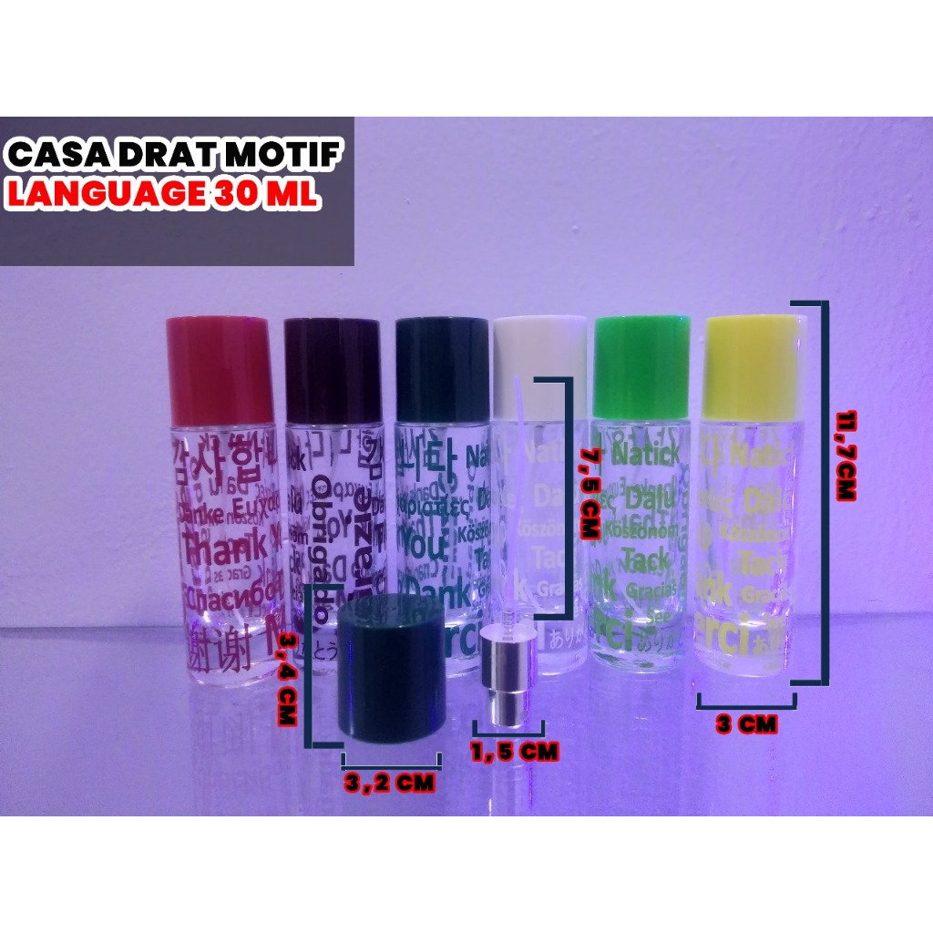 Jual Botol Parfum Kosong Cassa motif Language 30ml/Putar/Bottle Parfume ...
