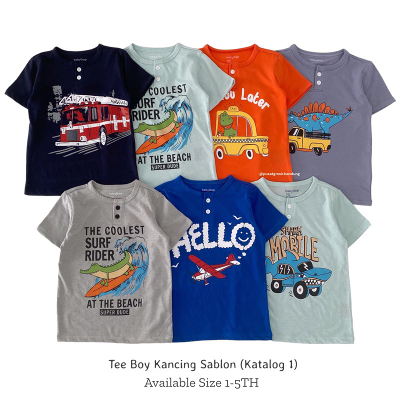 Jual Tee Boy Kancing Sablon (Katalog 1)! Minimal Pembelian 5pcs ...