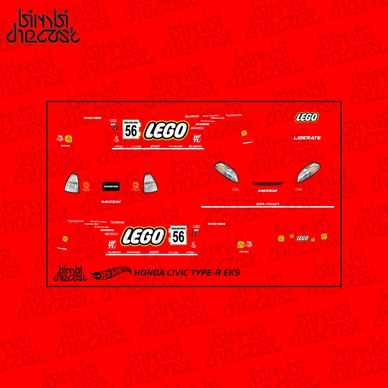 Jual Decal Hotwheels Honda Civic Type R EK9 Lego | Shopee Indonesia