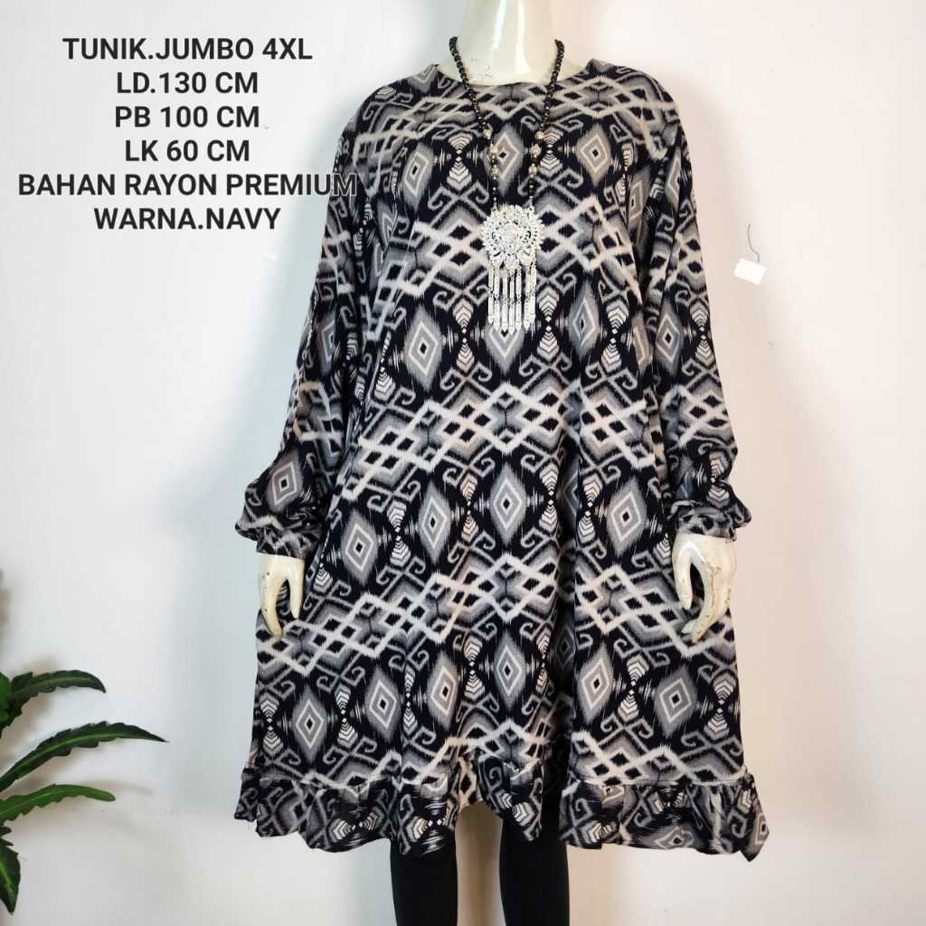 Jual Tunik Jumbo Wanita Ld 130 Cm Bahan Rayon Premium | Shopee Indonesia