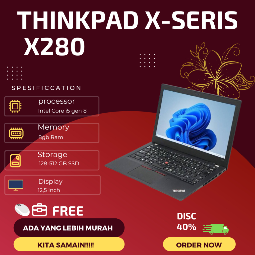 Jual Laptop Lenovo Thinkpad X240 / X250 / X260 / X270 / x280 Laptop Original/ Begaransi 100% Ram ...