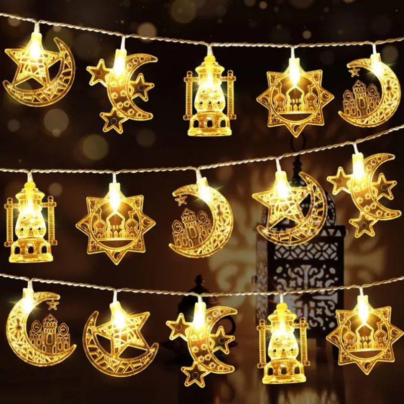 Jual Lampu Tirai Bulan Bintang Dekor Idul Fitri Hiasan Lampu Lebaran ...