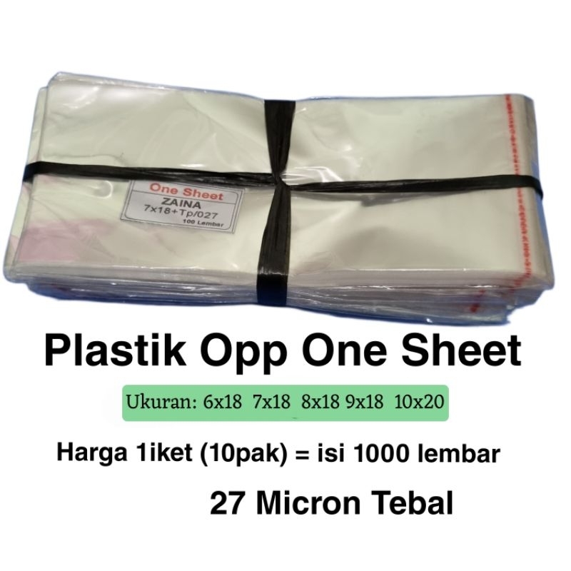 Jual 1 Iket 10 Pak Plastik Opp Lem One Sheet Plastik Selapis | Shopee ...