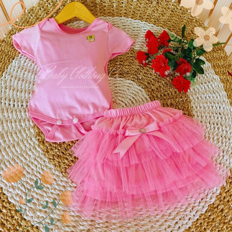 Jual PROMO Setelan Anak Bayi Rok Tutu Jumper Bunga Usia 0-10 Bulan ...