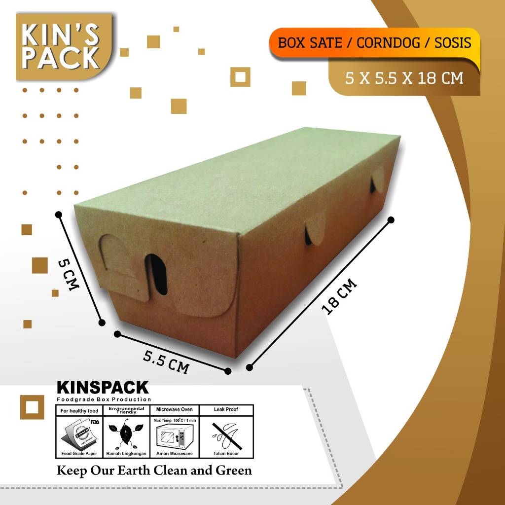 Jual Box Dus Kotak Sate Corndog Sosis @ 50 pcs | Shopee Indonesia