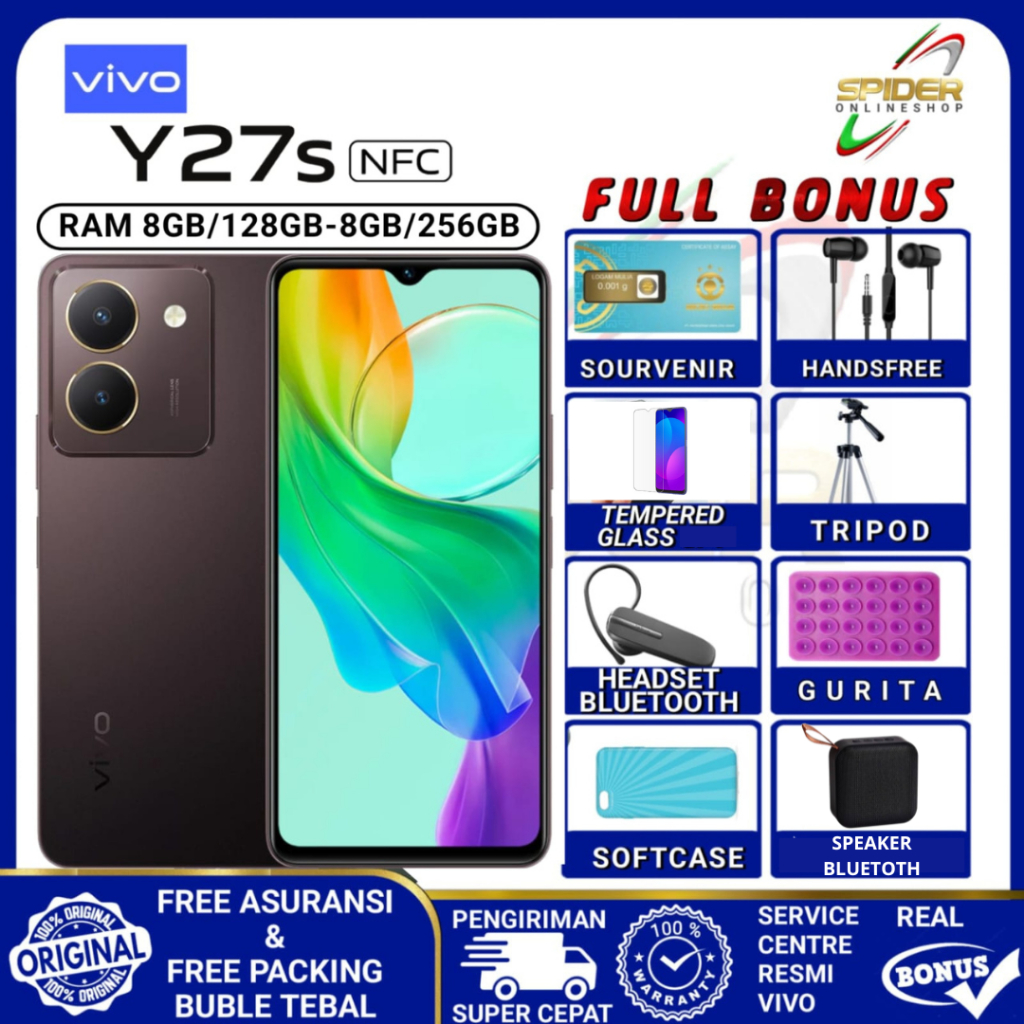 Jual VIVO Y27S & Y27 NFC 4G RAM 8/128GB & 8/256GB GARANSI RESMI VIVO | Shopee Indonesia