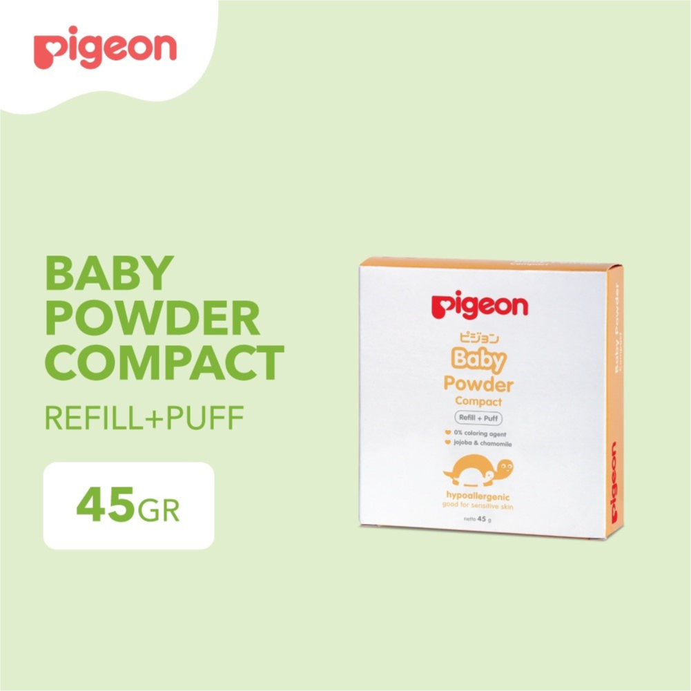 Jual Pigeon Baby Compact Powder Chamomile Refill + Puff 45gr / Bedak ...