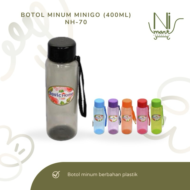 Jual NH-70 Botol Air Minum Minigo Bottle 400 ml Plastik Basic Cup Murah ...