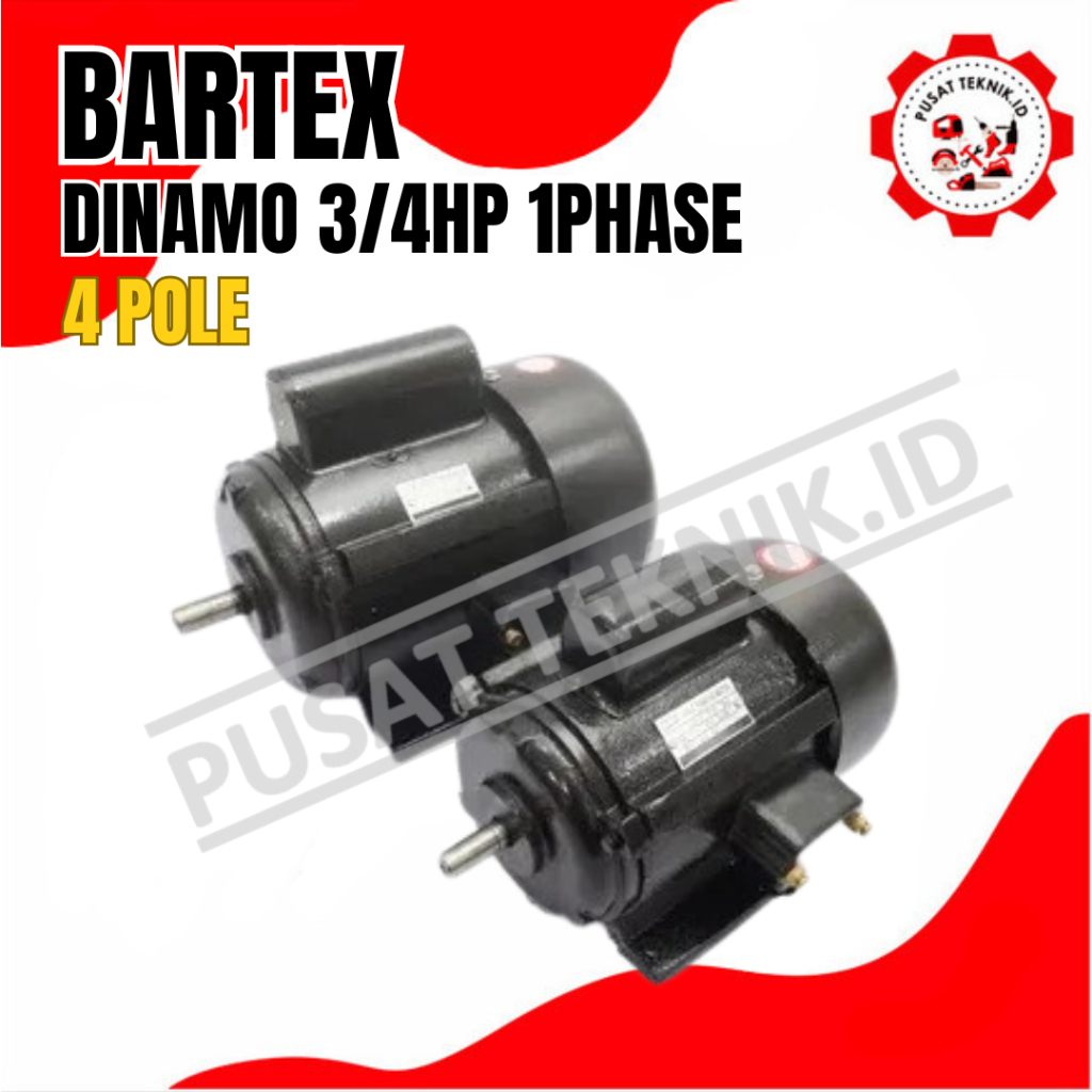 Jual Dinamo Elektro Motor BARTEX 3/4Hp 4P 1 Phase 1500Rpm | Shopee Indonesia