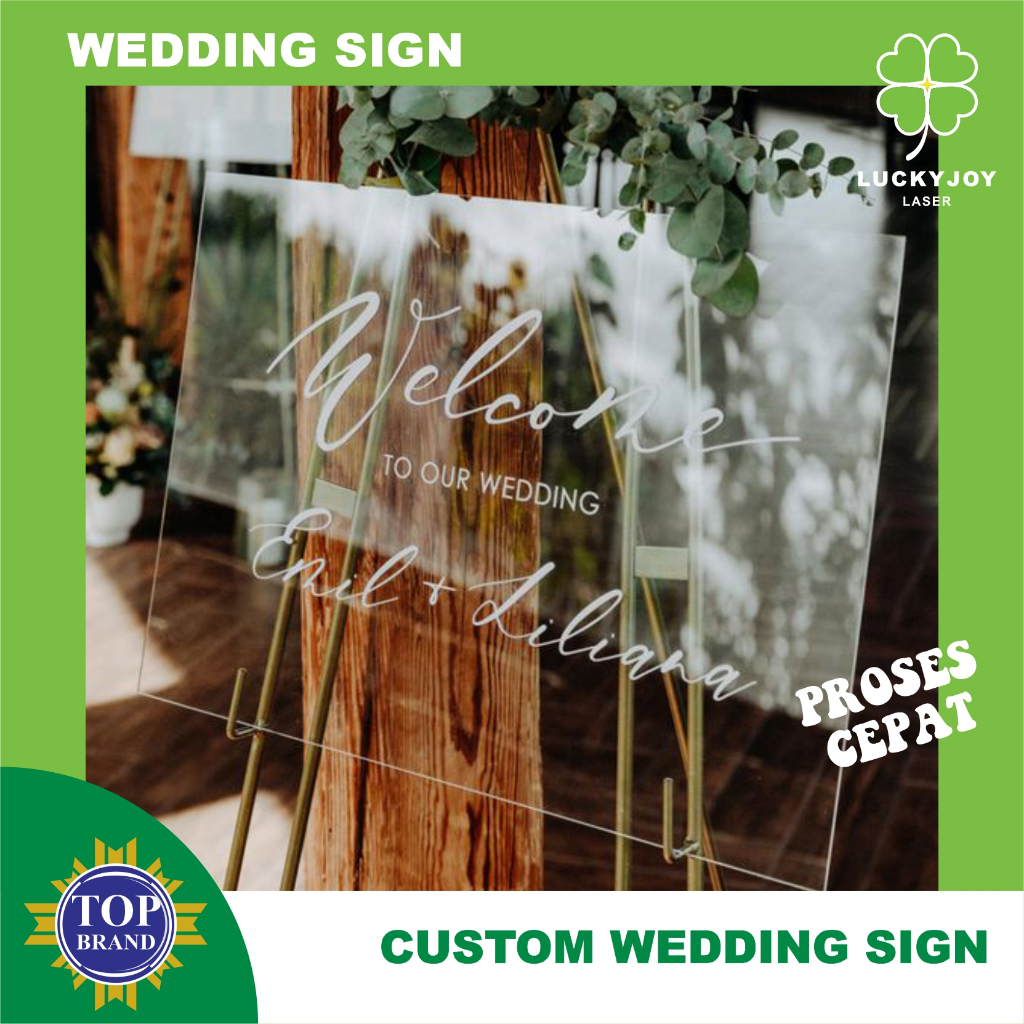 Jual ACRYLIC WELCOME SIGN AKRILIK 40 X 60 2MM WEDDING LAMARAN PAPAN ...
