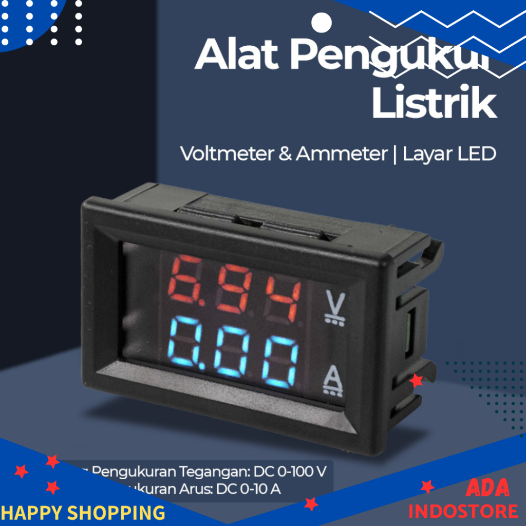 Jual Alat Pengukur Listrik Voltmeter Ammeter Electric DIY dengan LED Display | Shopee Indonesia
