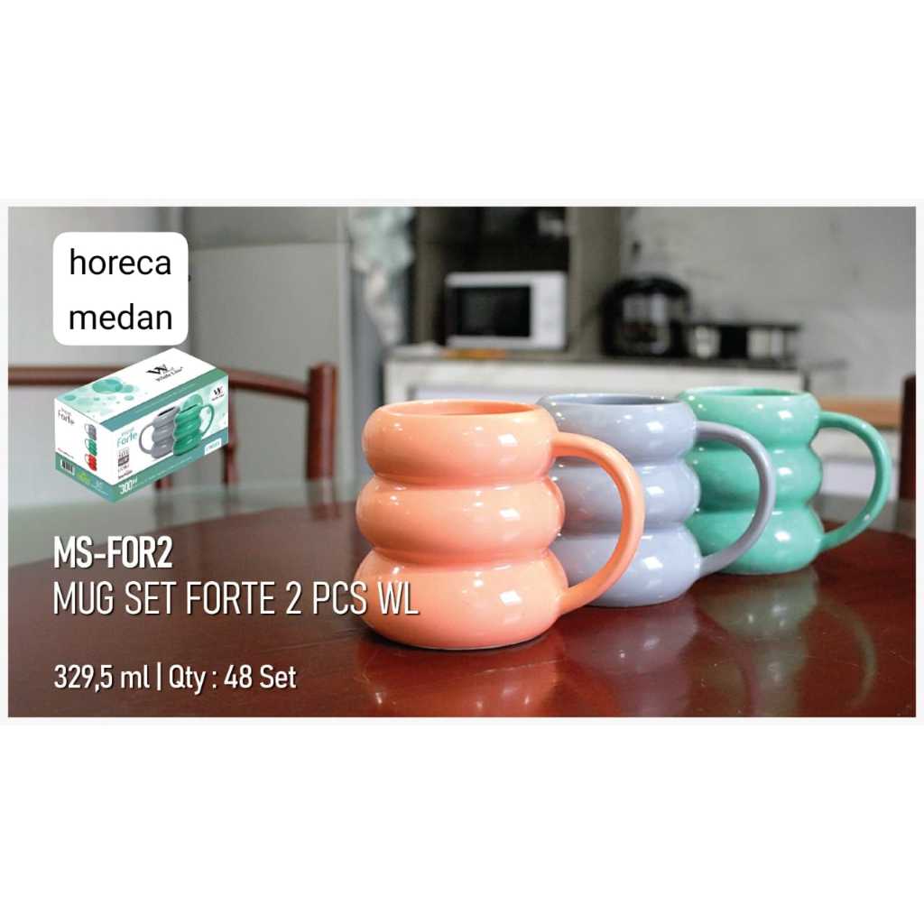 Jual MUG SET FORTE 2PC | GELAS KERAMIK WHITELINE | MUG COFFEE KADO GIFT ...
