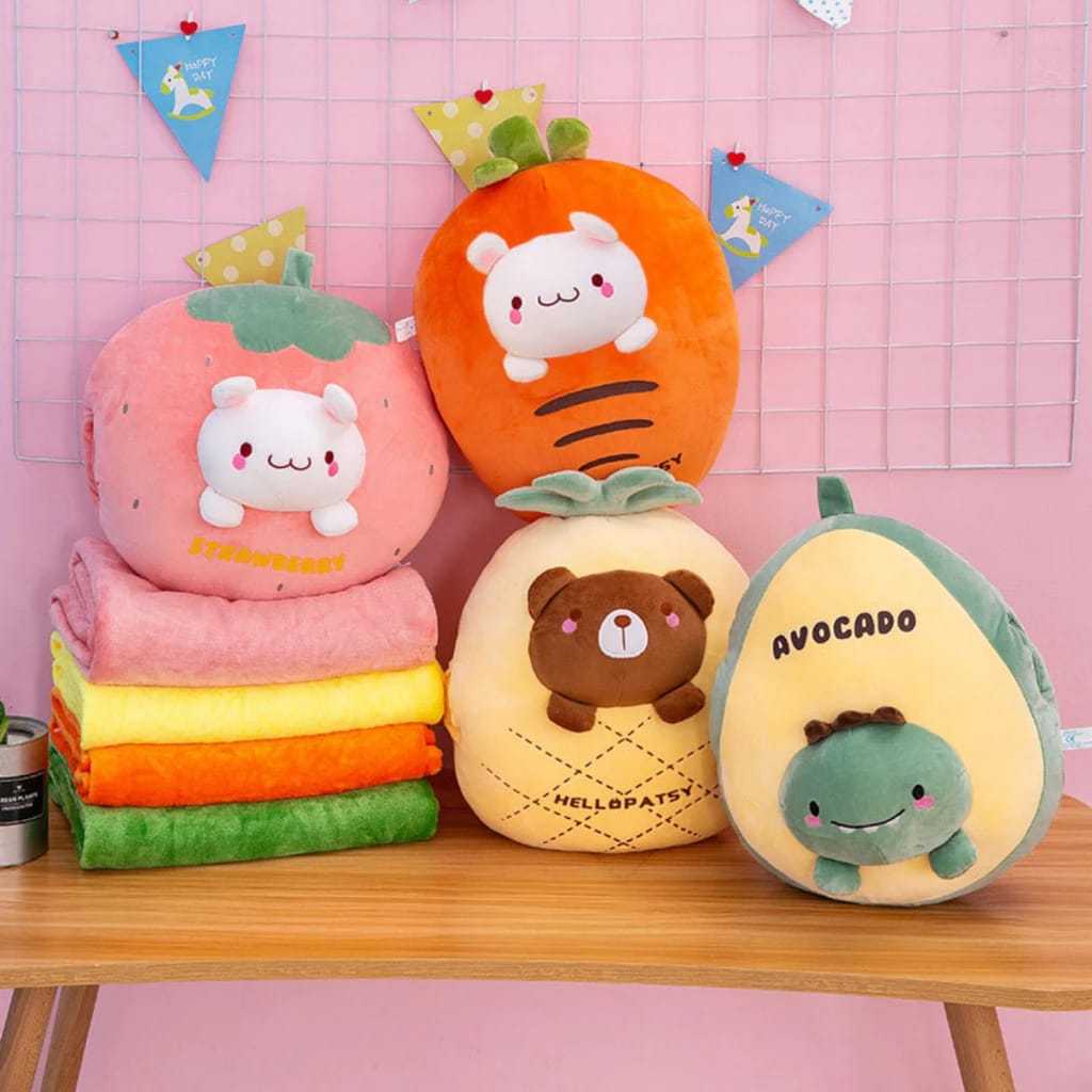 Jual NEWEN New Balmut 2 in 1 / Bantal Selimut Karakter Buah 110 x 170cm ...