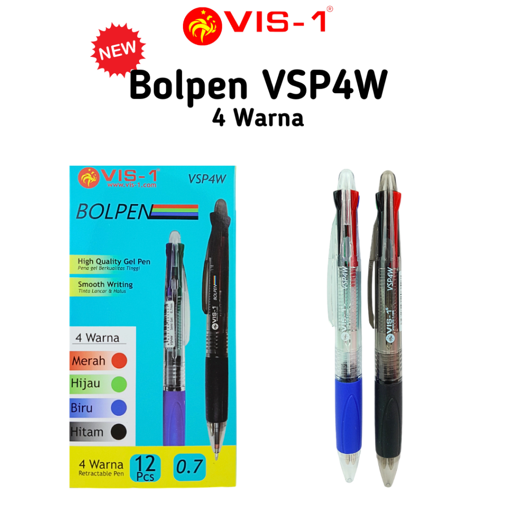 Jual VIS-1 - Bolpen 4 warna VSP4W / Pen / Pulpen | Shopee Indonesia