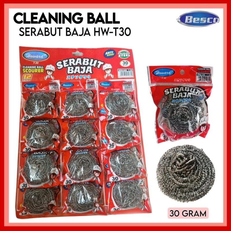 Jual 12 Pcs Serabut Cleaning Ball Stainles Hw-T30/Serabut Kawat Cuci ...