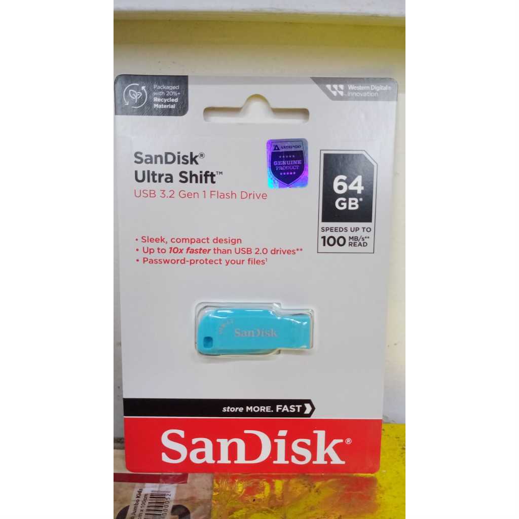 Jual SanDisk Ultra Shift USB 3.2 100Mbps Flashdisk CZ410 64GB | Shopee ...