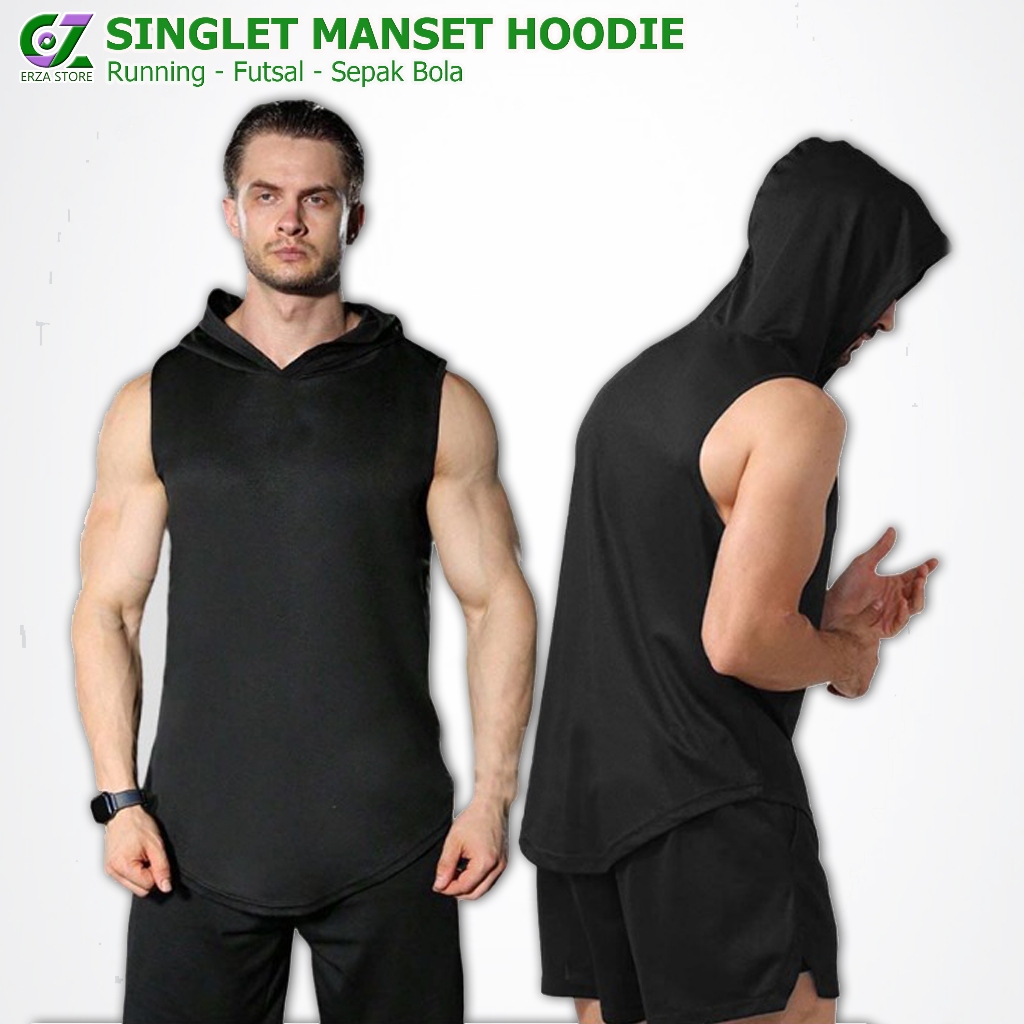 Jual Kaos Singlet Hoodie Baselayer Manset Pria Olahraga Running Sepak ...