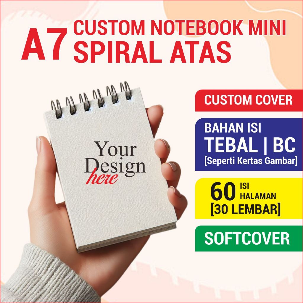 Jual NOTEBOOK MINI A7 JILID CUSTOM JILID SPIRAL BUKU TULIS MINI A7 ...