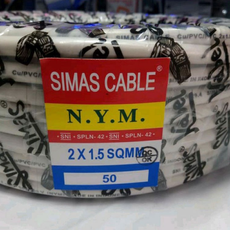Jual SwG KABEL LISTRIK SIMAS NYM 2X15 X5 YARD SNI TEMBAGA ASLI C ...