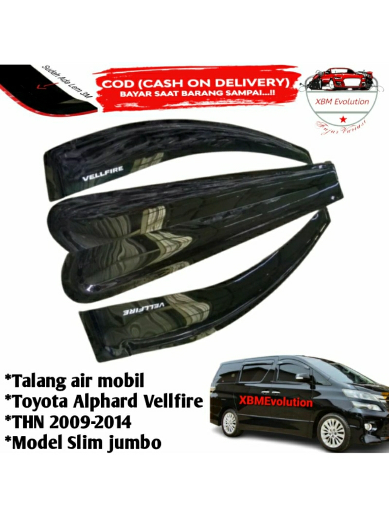 Jual Talang Air Alphard Vellfire Gen 2 Model Slim jumbo Flat 5 Set ...