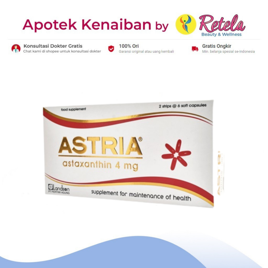 Jual ASTRIA ASTAXANTHIN 4MG BOX 12 KAPSUL | Shopee Indonesia