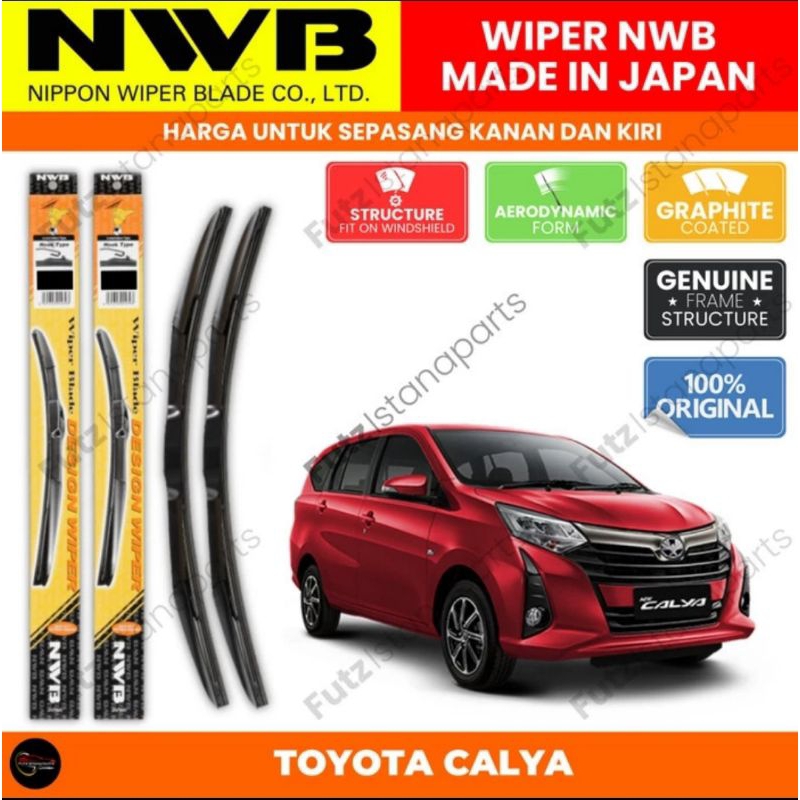 Jual Wiper Depan Toyota Calya Ukuran 20” & 17” NWB Japan Hybrid Frameless | Shopee Indonesia