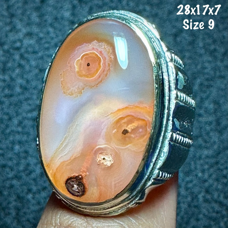 Jual Cincin Batu Akik Natural Baturaja Pemandangan Matahari & Gunung 3D ...