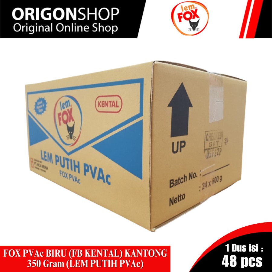 Jual Lem Fox PVAc Biru (FB Kental) Kantong 350g (HARGA GROSIR) 1 Dus= 48Pcs | Shopee Indonesia