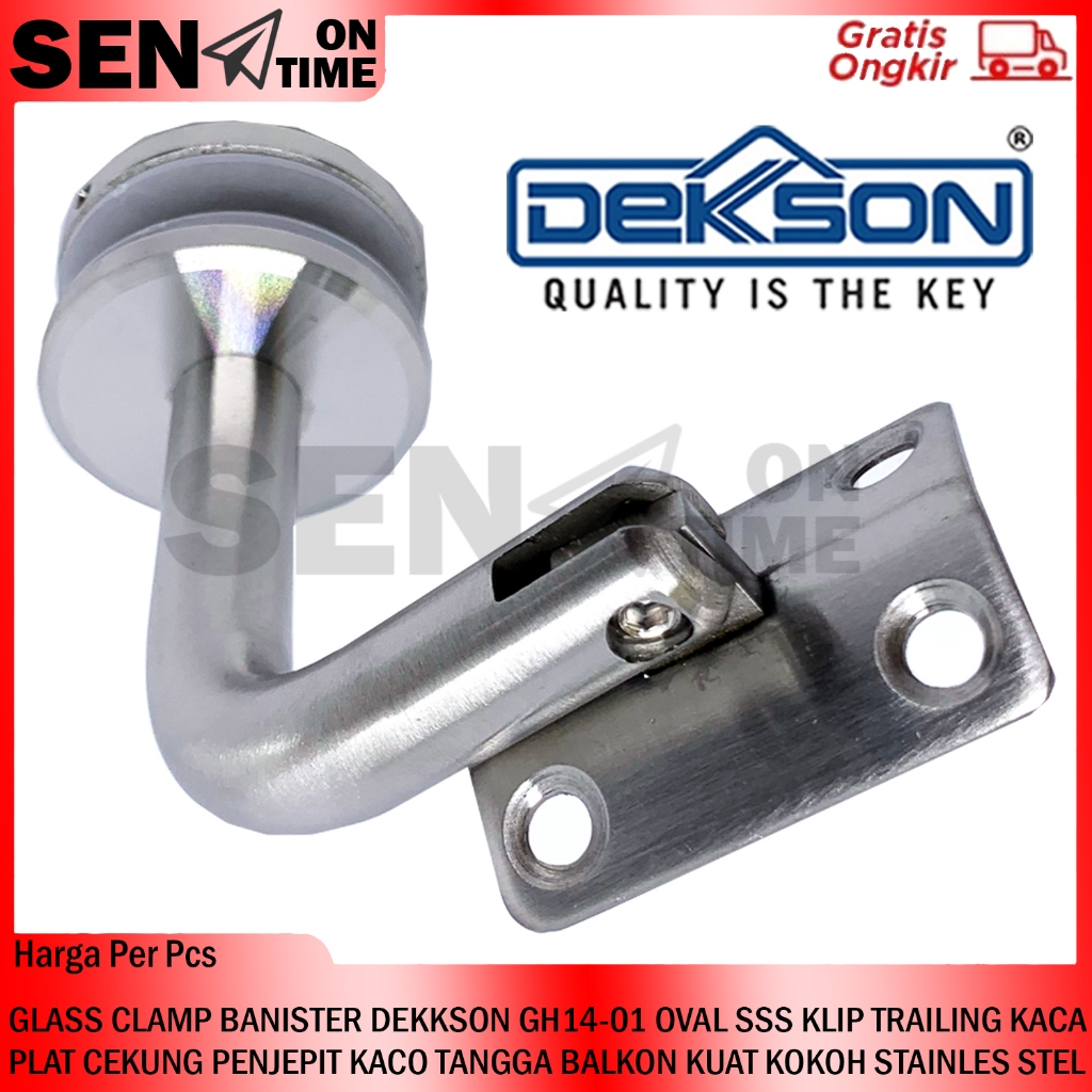 Jual GLASS CLAMP BANISTER DEKKSON GH14-01 OVAL SSS KLIP TRAILING KACA ...