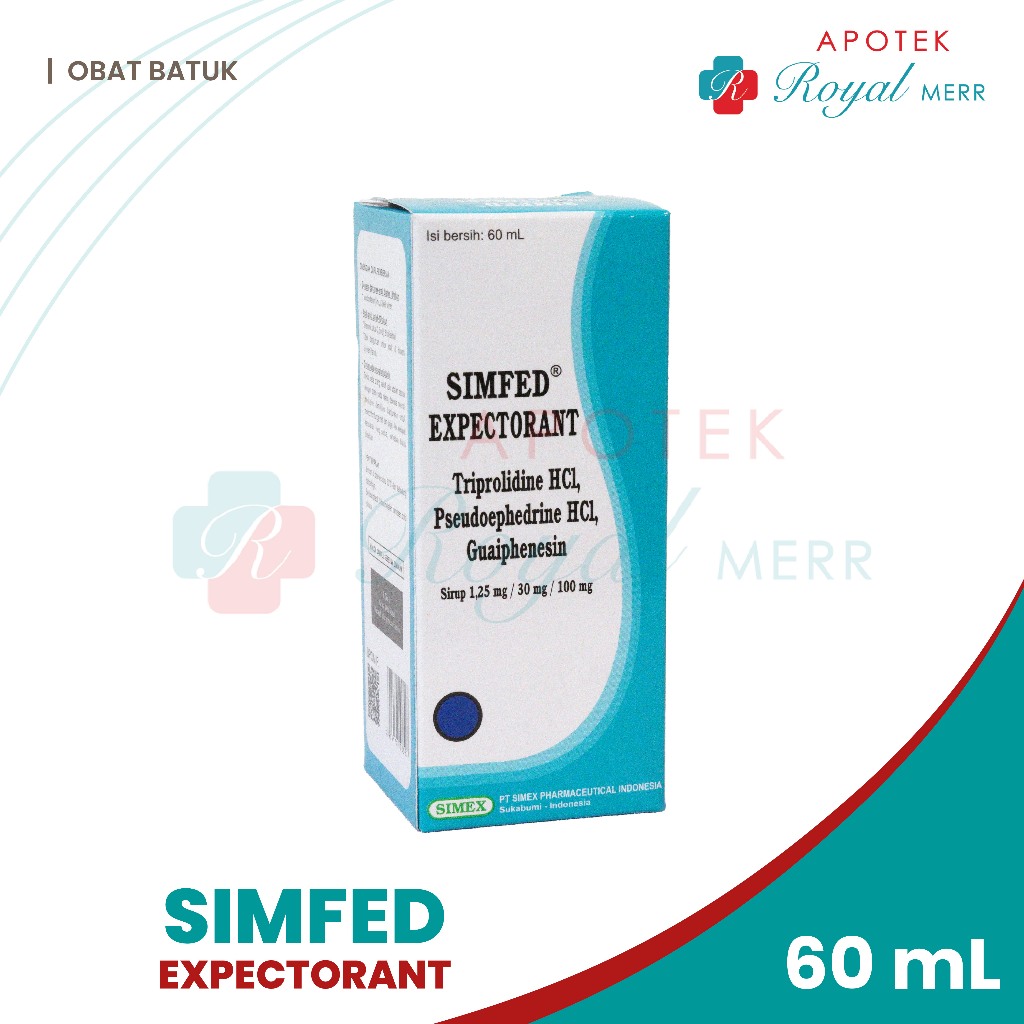 Jual SIMFED EXPECTORANT SIRUP 60ML Untuk Meringankan Gejala Pilek Dan ...