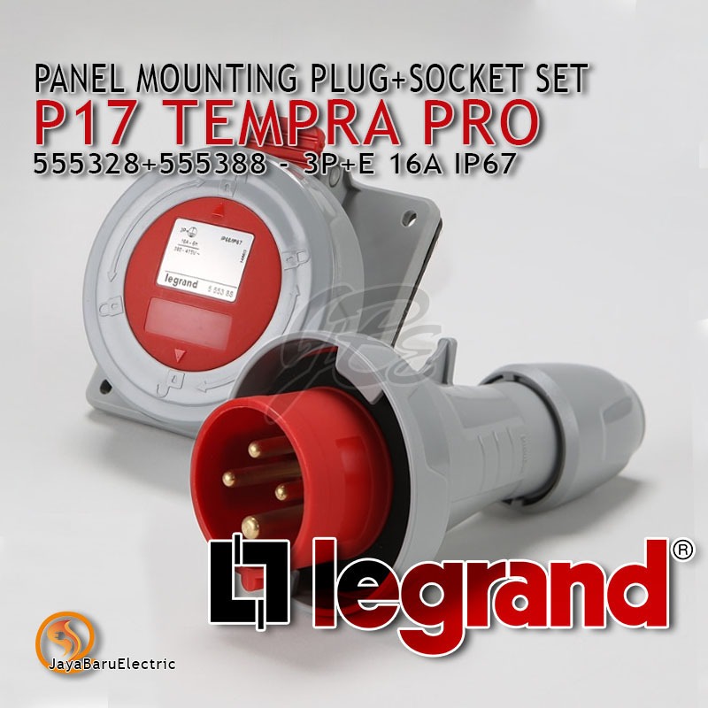 Jual Legrand Paket 1 Set Plug Panel Mounting Socket 3P+E / 4 Pin 4Pin 16A IP67 | Shopee Indonesia